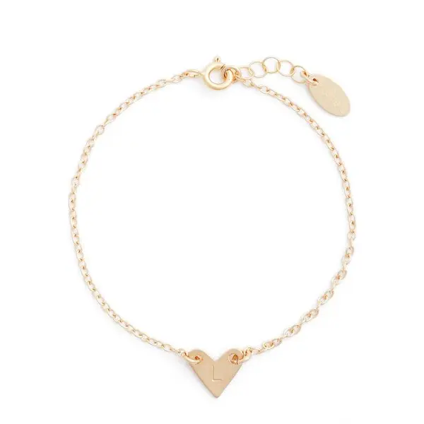 NASHELLE Initial Heart Bracelet - Gold-l