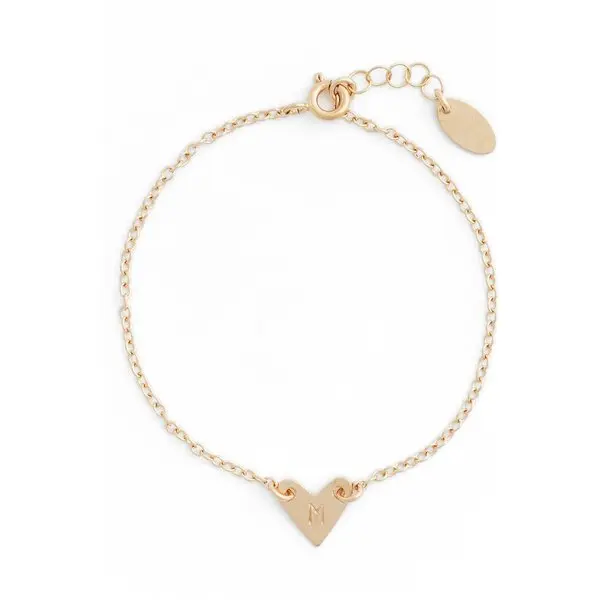 NASHELLE Initial Heart Bracelet - Gold-m