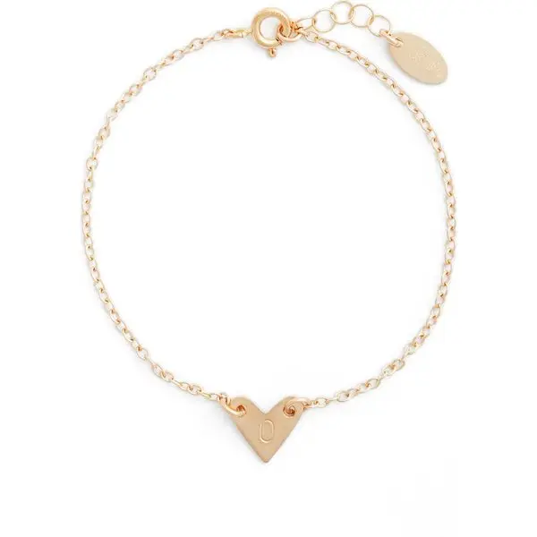 NASHELLE Initial Heart Bracelet - Gold-o