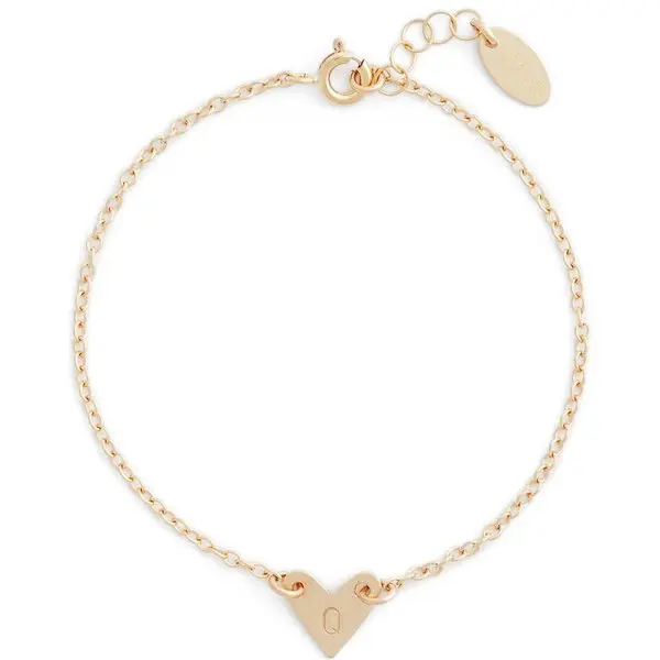 NASHELLE Initial Heart Bracelet - Gold-q