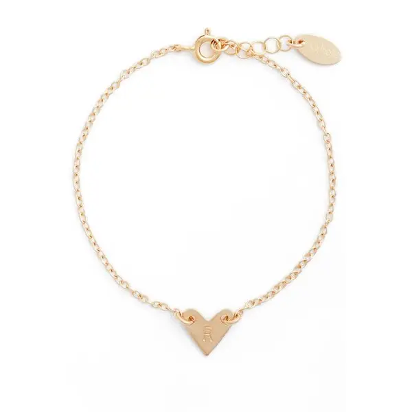 NASHELLE Initial Heart Bracelet - Gold-r