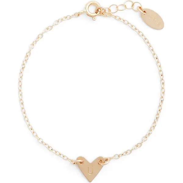 NASHELLE Initial Heart Bracelet - Gold-u