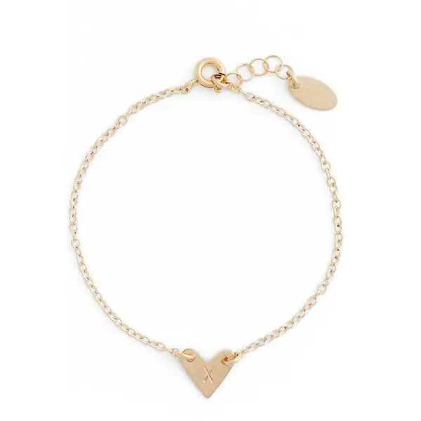 NASHELLE Initial Heart Bracelet - Gold-x