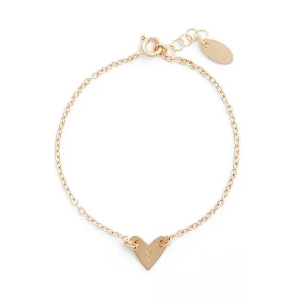 NASHELLE Initial Heart Bracelet - Gold-y