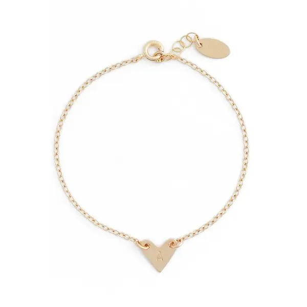 NASHELLE Initial Heart Bracelet - Gold
