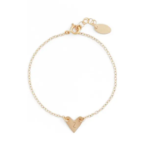 NASHELLE Initial Heart Bracelet - Gold