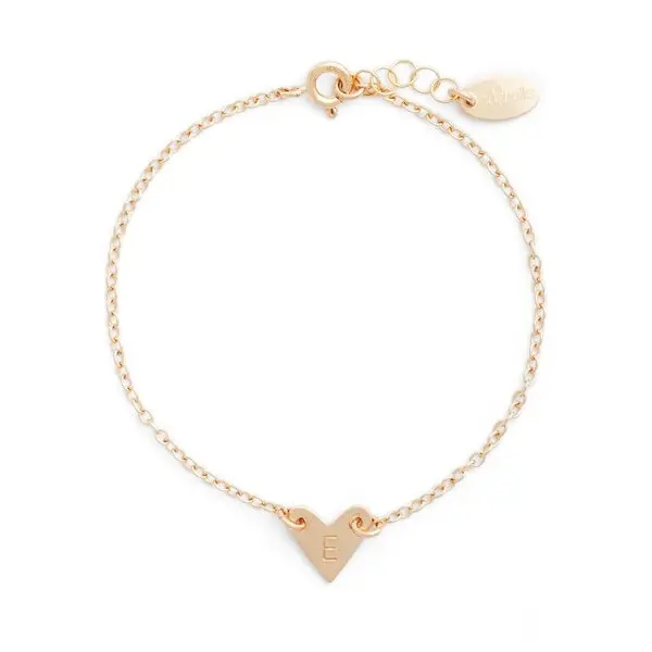 NASHELLE Initial Heart Bracelet - Gold