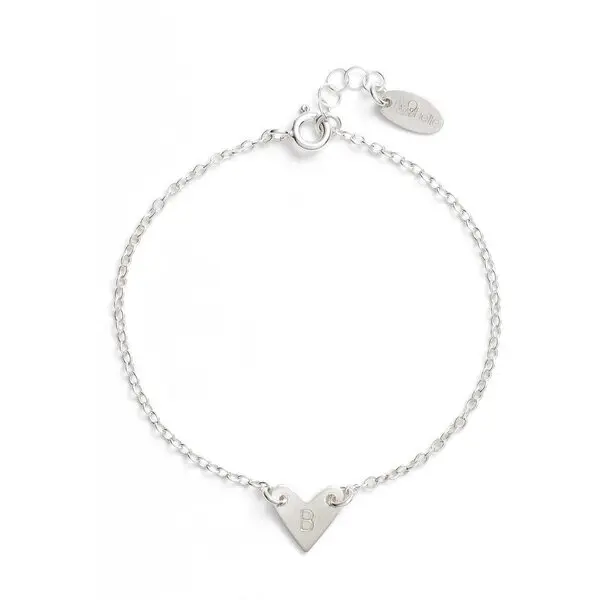 NASHELLE Initial Heart Bracelet - Silver-b