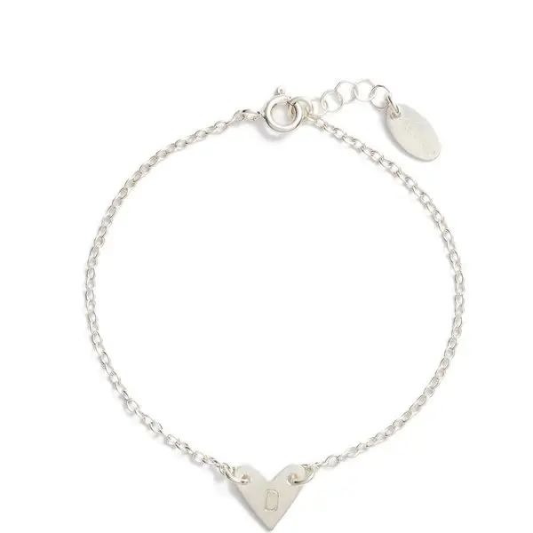 NASHELLE Initial Heart Bracelet - Silver-d