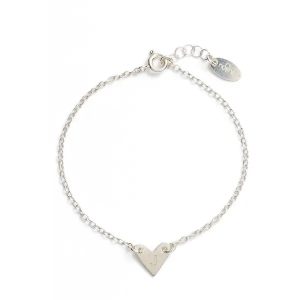 NASHELLE Initial Heart Bracelet - Silver-j