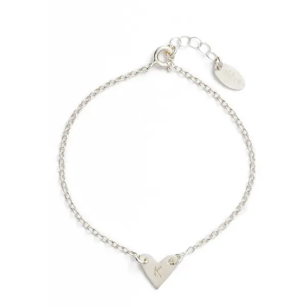 NASHELLE Initial Heart Bracelet - Silver-k