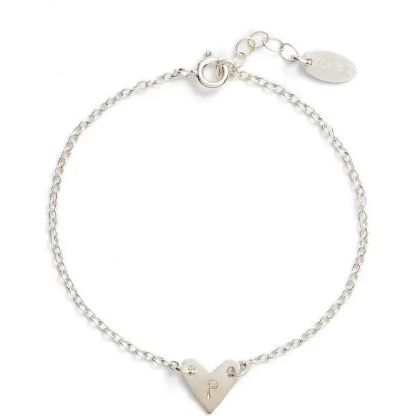 NASHELLE Initial Heart Bracelet - Silver-p