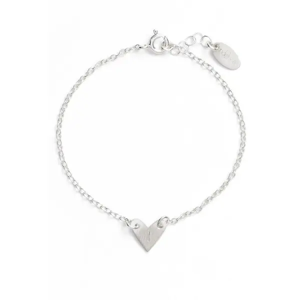 NASHELLE Initial Heart Bracelet - Silver