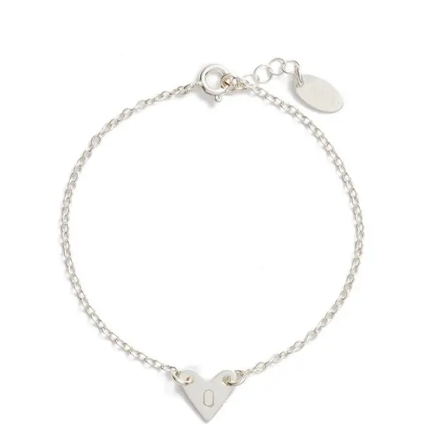 NASHELLE Initial Heart Bracelet - Silver