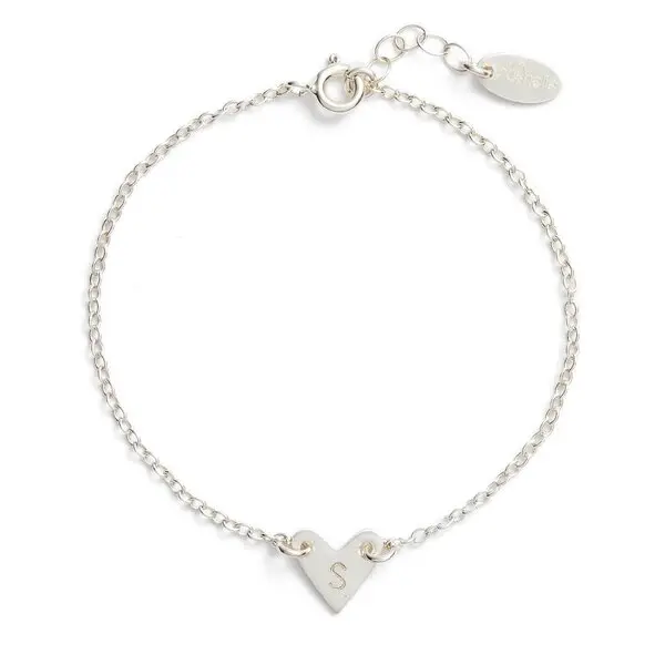 NASHELLE Initial Heart Bracelet - Silver