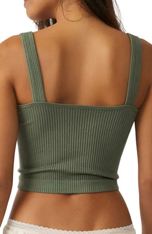 Free People Rib Brami Crop Tank - Moss