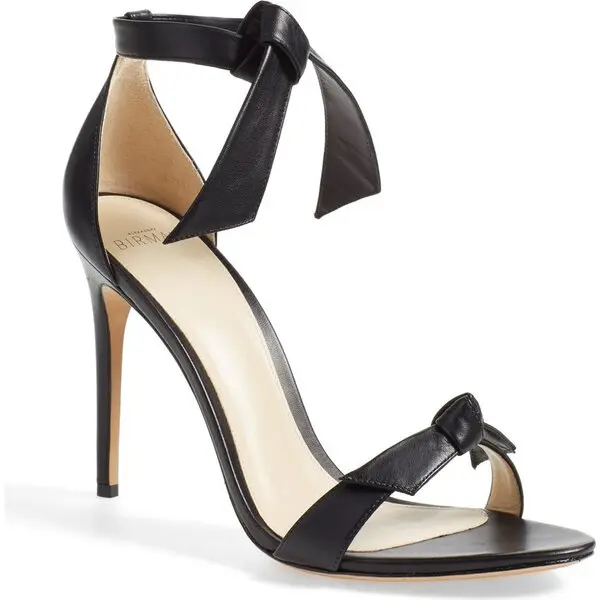 ALEXANDRE BIRMAN Clarita Ankle Tie Sandal - Black Leather