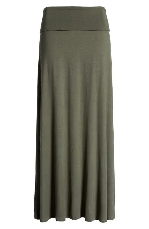 Loveappella Roll Top Maxi Skirt - Dk Olive