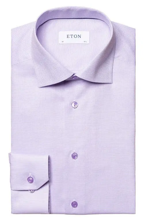 Eton Contemporary Fit Textured Solid Shirt - Purple