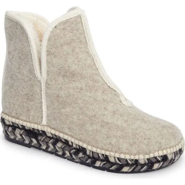 TONI PONS Espadrille Platform Bootie With Faux Fur Lining