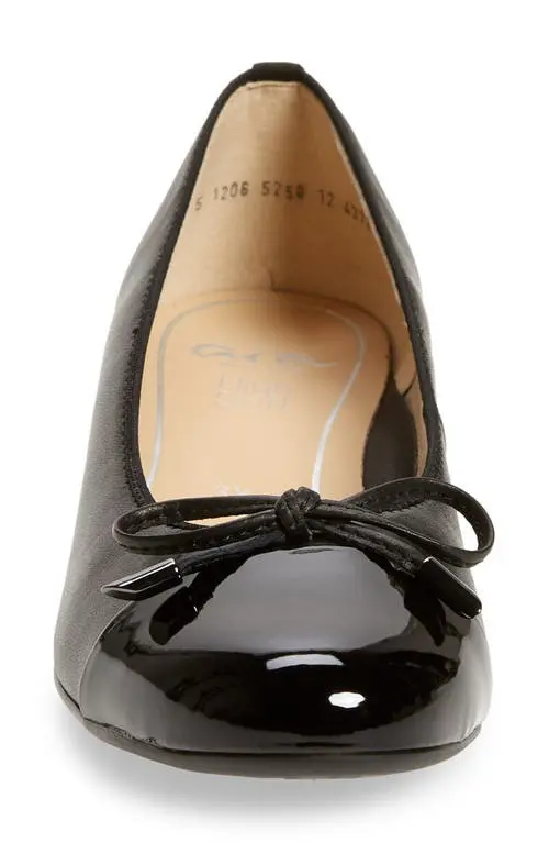 ARA Belinda Ballerina Flat - Black Leather