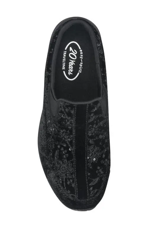 Easy Spirit Traveltime Clog Sneaker - Black Floral