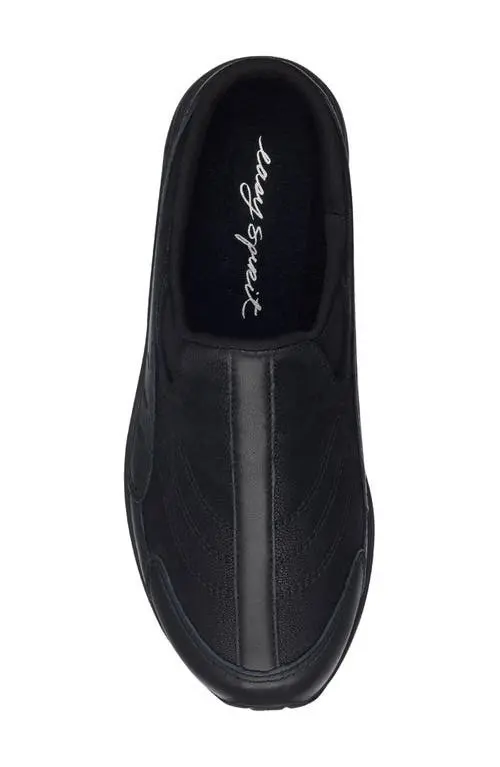 Easy Spirit Traveltime Clog Sneaker - Black Leather
