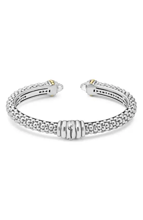 Lagos Diamond Hinge Cuff Bracelet - Silver