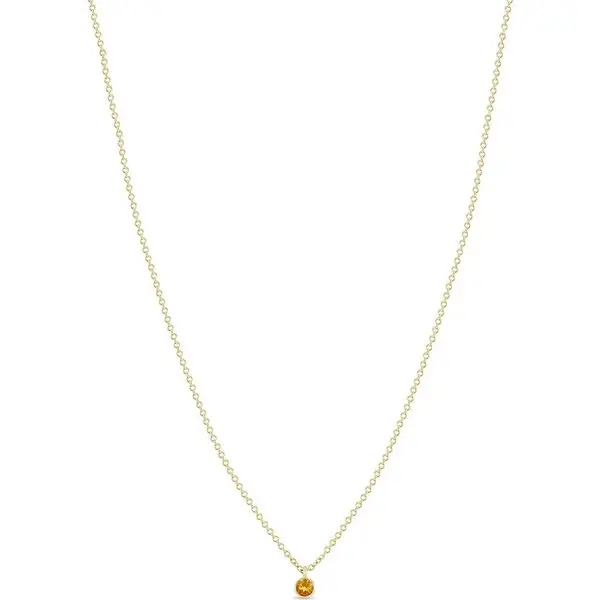 Zoe Chicco 14k Gold Bezel Birthstone Choker Necklace - Yellow Gold/citrine