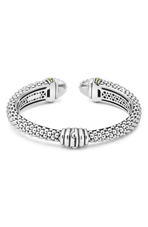 Lagos Caviar Diamond Cuff - Silver
