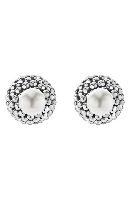 Lagos Caviar And Stud Earrings - Pearl