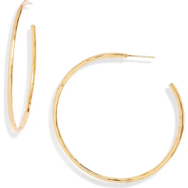 Nest Jewelry 22k -plated Hammered Hoop Earrings - Gold