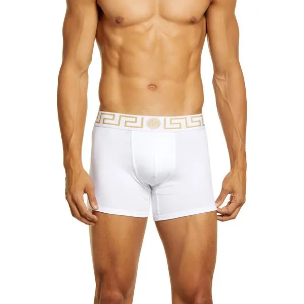 Versace 2-pack Greca Border Boxers - White