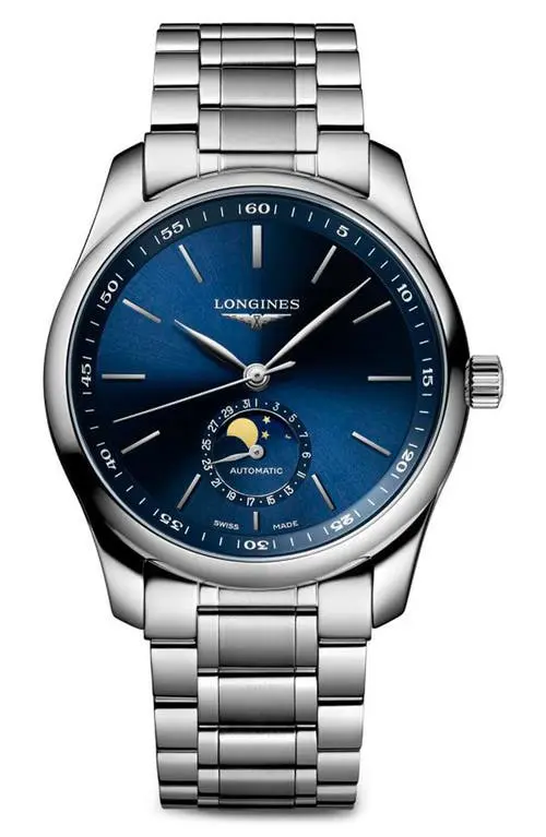 LONGINES Master Automatic Bracelet Watch - Silver/blue