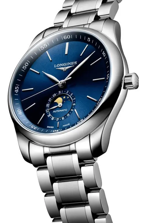 LONGINES Master Automatic Bracelet Watch - Silver/blue