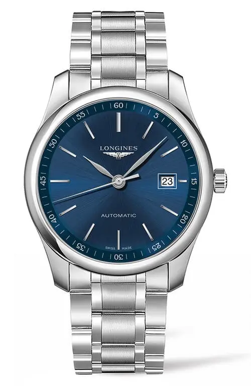 LONGINES Master Automatic Bracelet Watch - Silver/blue/silver