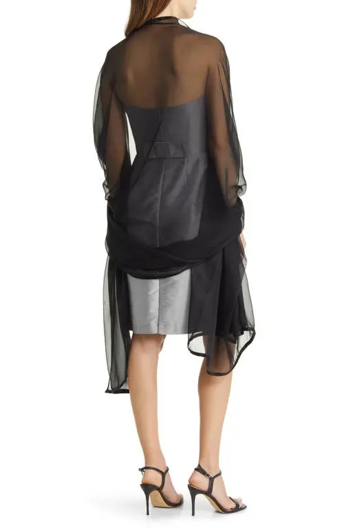 Nordstrom Satin Border Silk Chiffon Scarf
