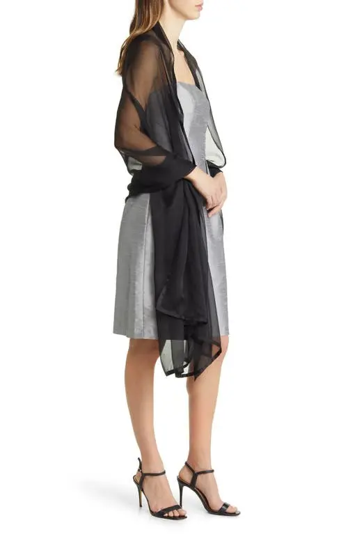 Nordstrom Satin Border Silk Chiffon Scarf