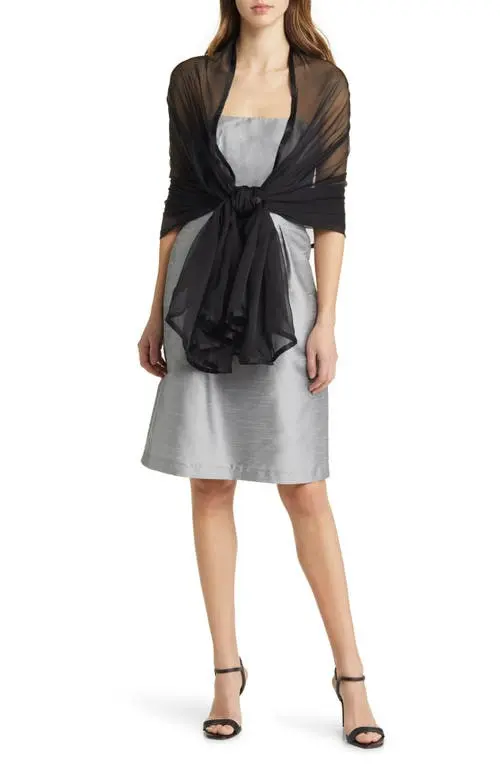 Nordstrom Satin Border Silk Chiffon Scarf