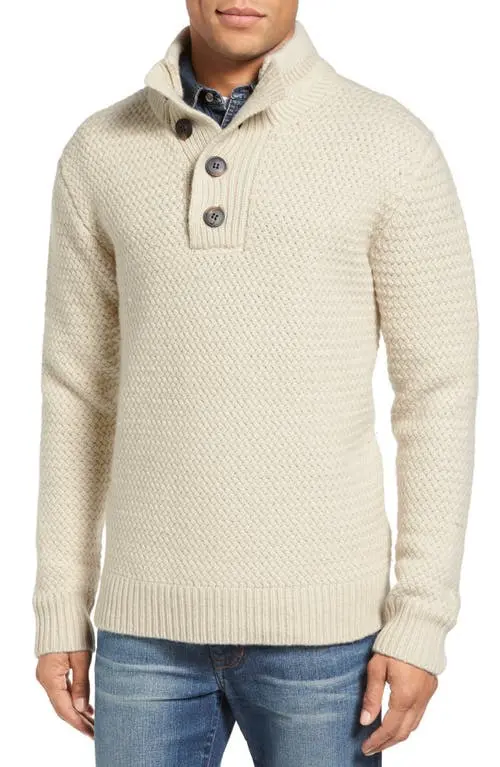 SCHOTT Military Henley Sweater - Off White