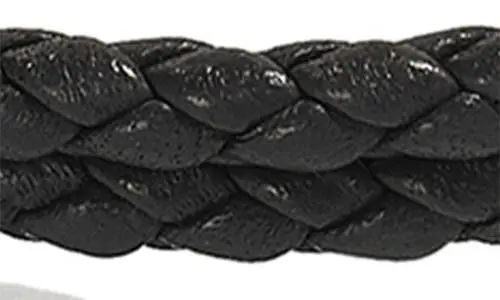 FERRAGAMO Braided Leather Bracelet - Black