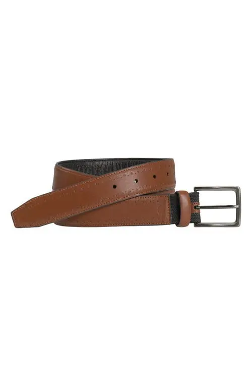 Johnston & Murphy Xc4 Perforated Leather Belt - Tan Leather