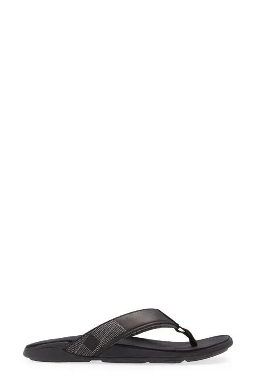 Olukai Tuahine Waterproof Flip Flop - Black/black