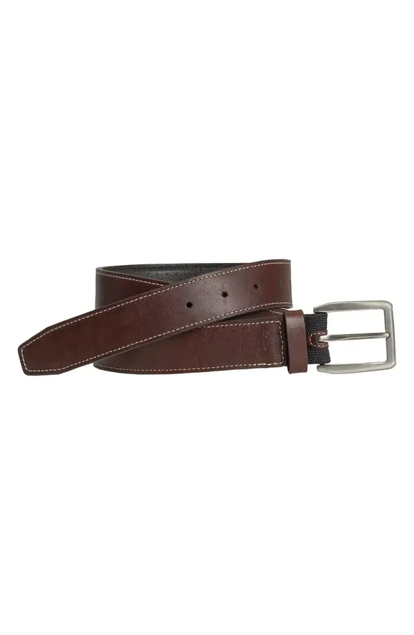 Johnston & Murphy Xc4 Waterproof Leather Belt - Mahogany Leather