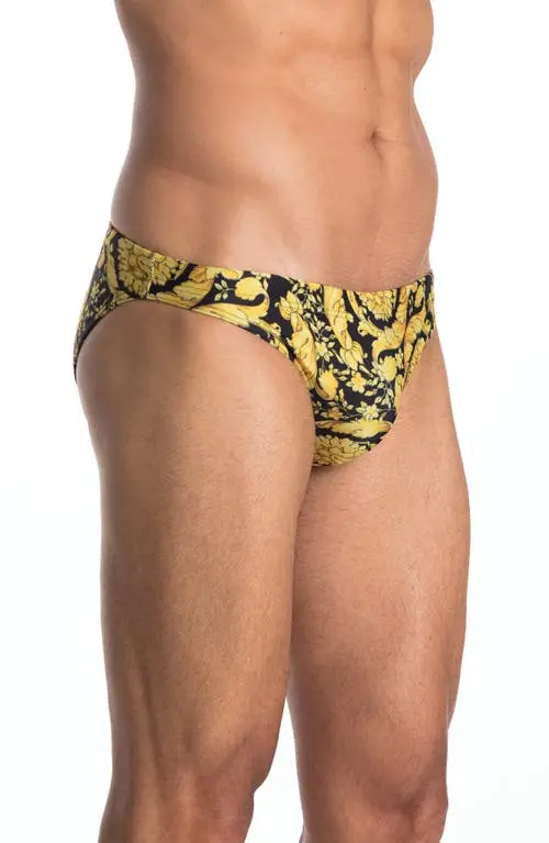 Versace Barocco Swim Briefs - Black/gold