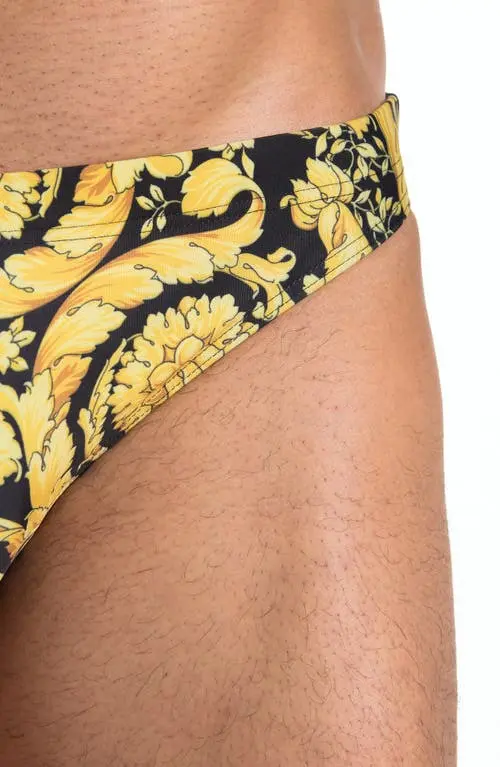 Versace Barocco Swim Briefs - Black/gold