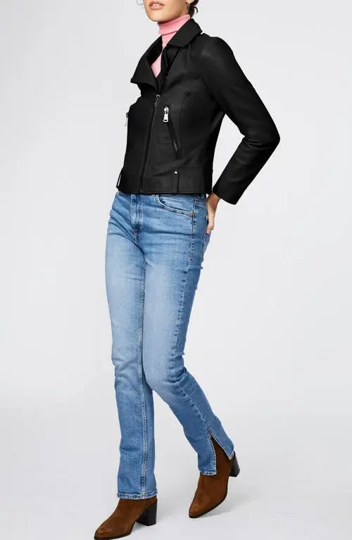 Bernardo Leather Moto Jacket - Black