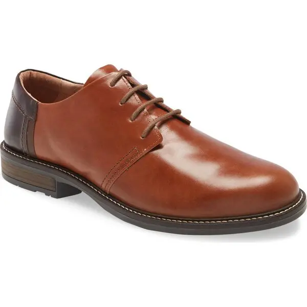 Naot Plain Toe Derby - Maple Lthr/walnut/toffee