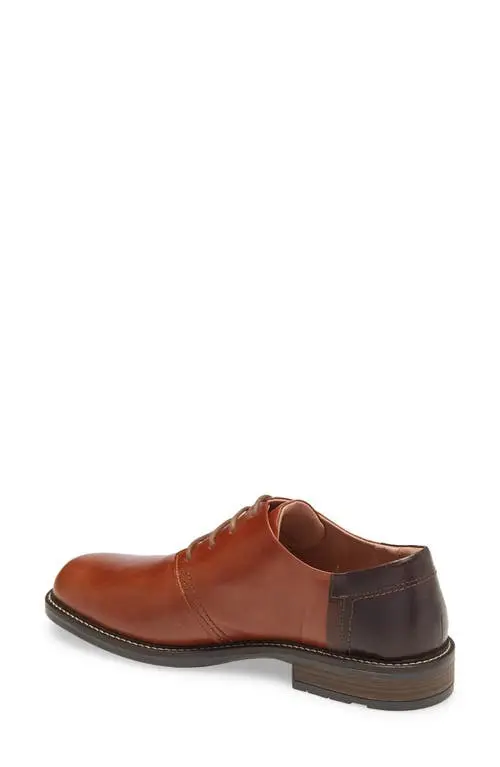 Naot Plain Toe Derby With Contrast Heel - Maple Lthr/walnut/toffee
