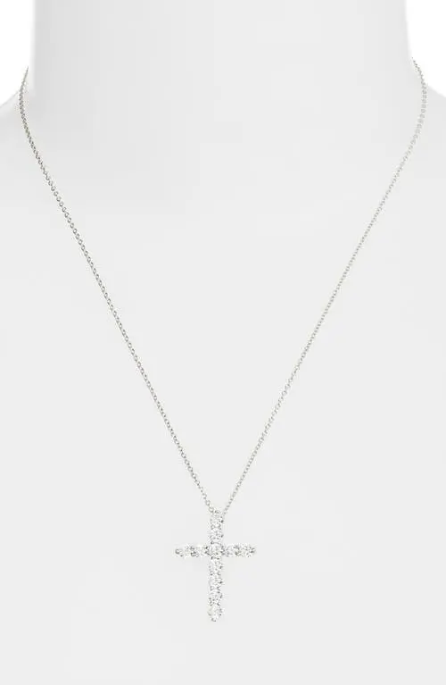 Lafonn Simulated Diamond Cross Pendant Necklace - Silver/clear